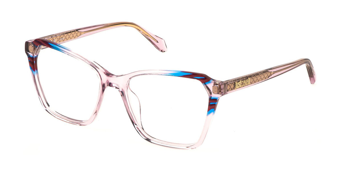 Just Cavalli VJC048 06MH Square Polished Transparent Pink Eyeglasses ...