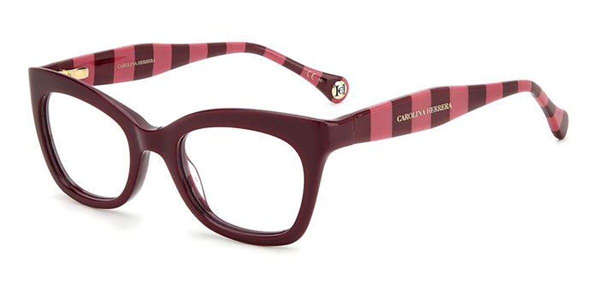 Carolina Herrera HER 0089 0T5 Square Burgundy Pink Eyeglasses ...