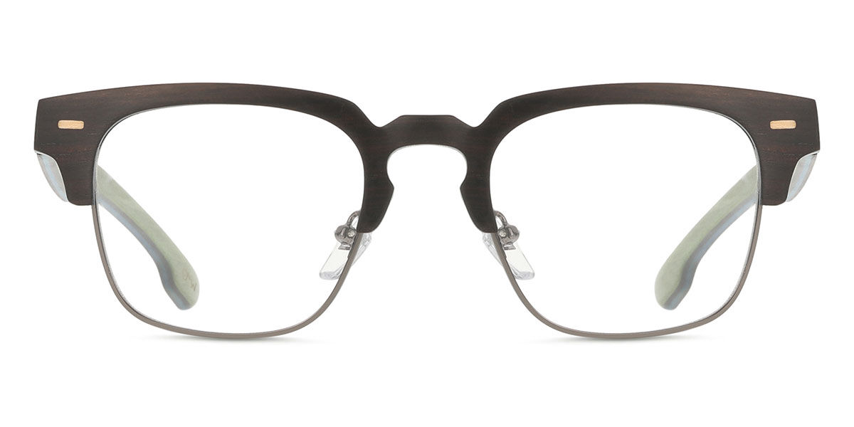 Oh My Woodness! Beech Bloom WS705-B09-21 Square Ebony Black Eyeglasses ...